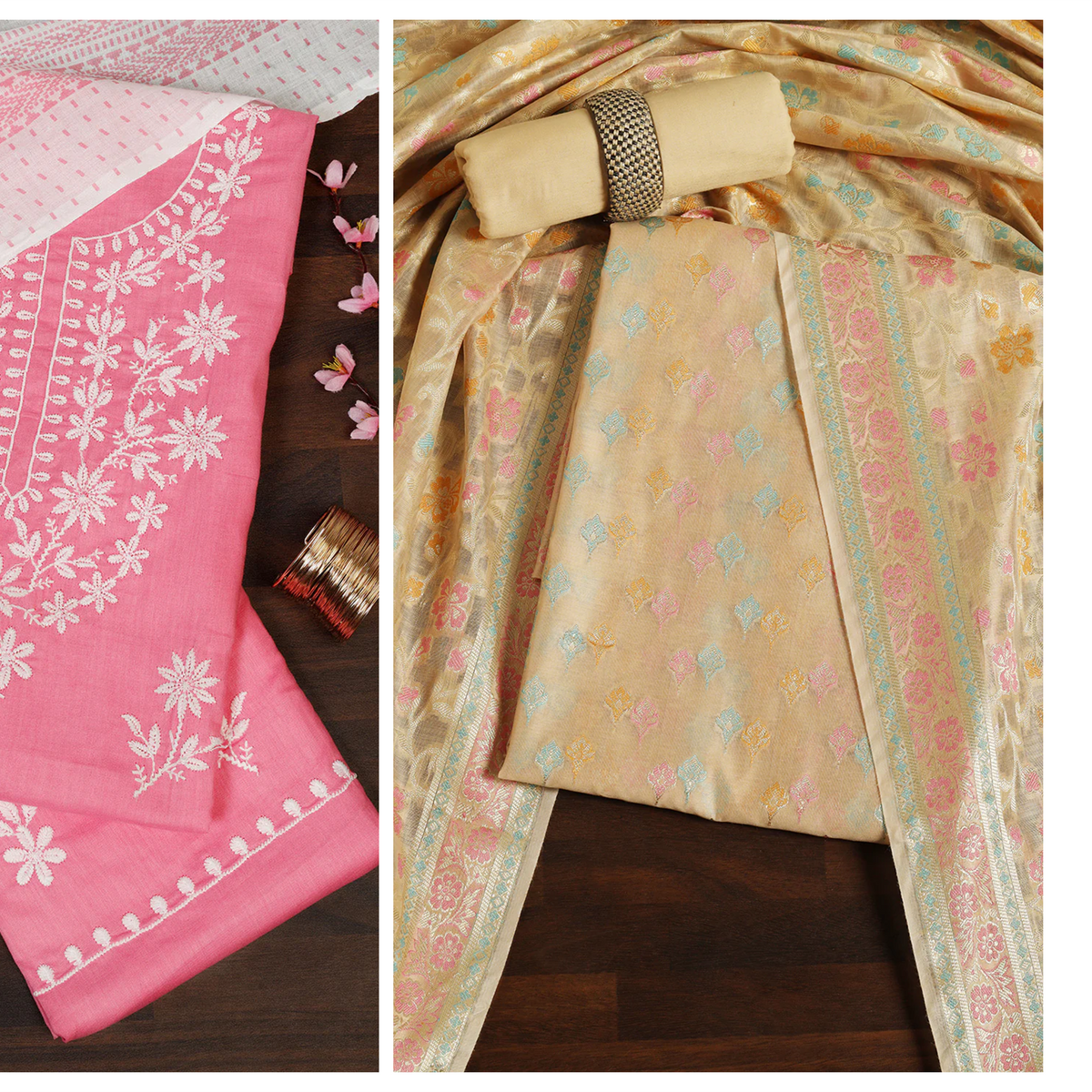 Janmashtami Special Unstitched Ethnic Suits For Women | Bombay Selections